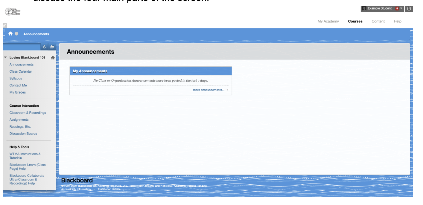 Navigating Your Blackboard Course Page – Well-Trained Mind Academy