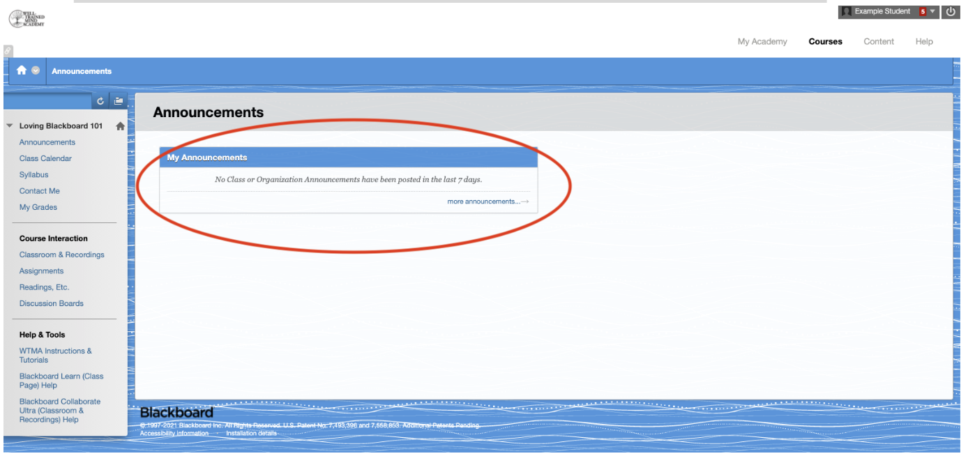 Navigating Your Blackboard Course Page – Well-Trained Mind Academy